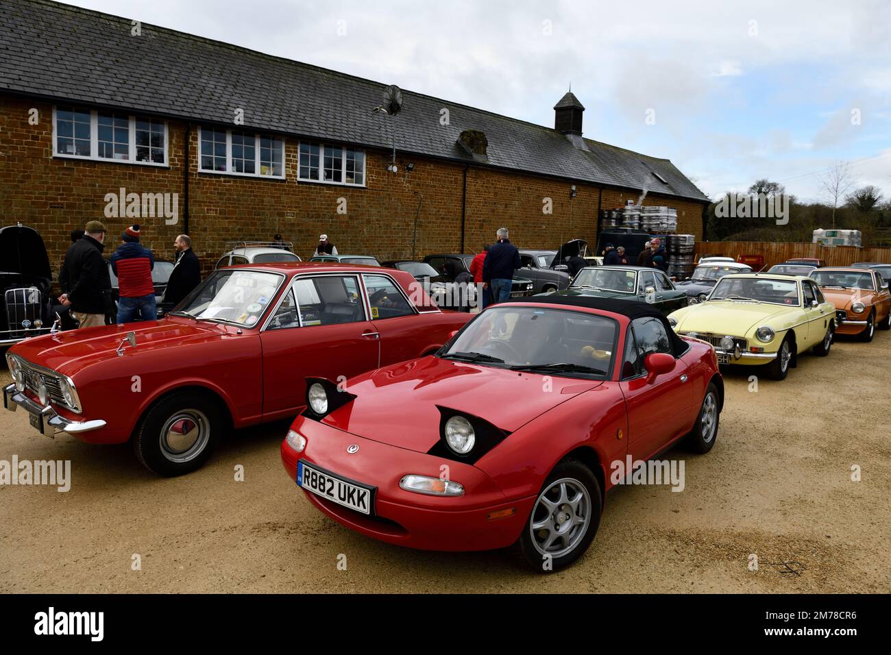 Hook Norton Brewery, Oxfordshire, UK. 08th Jan, 2023. Cars parked in ...