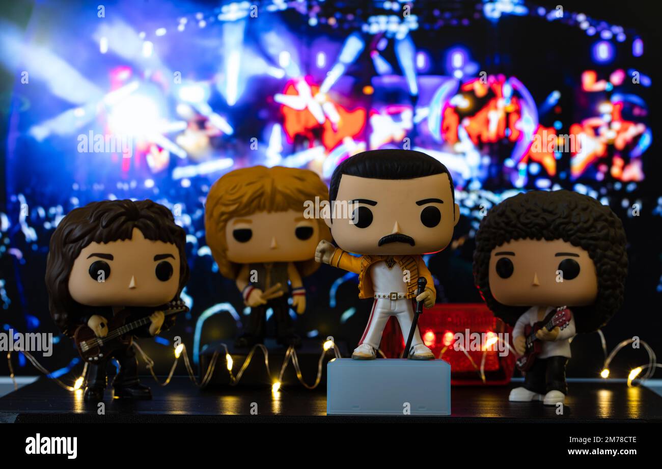 Washington, U.S. - December 29, 2022: Funko POP vinyl figures of Queen ...