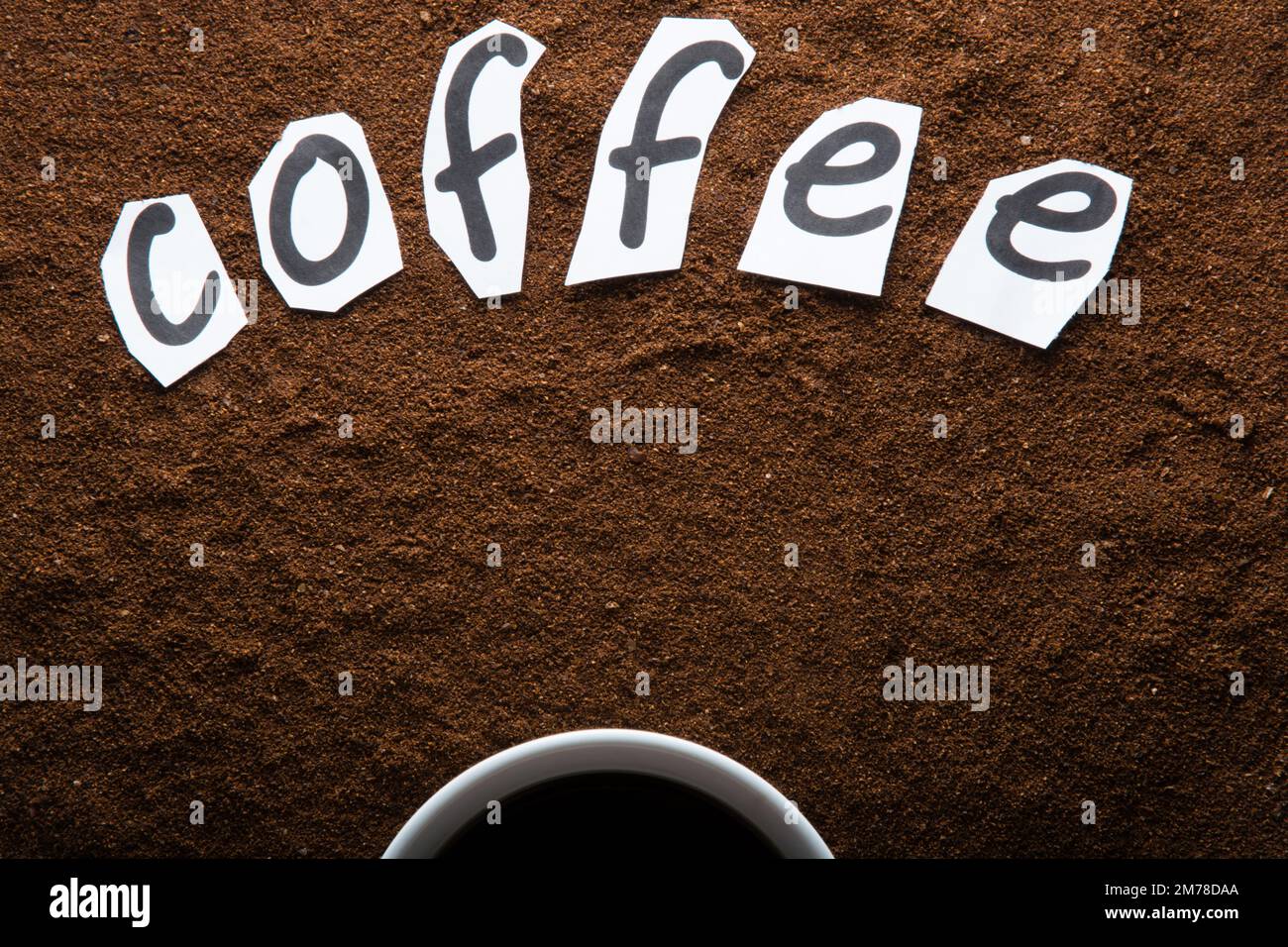 Cup of coffe and brown coffee surface texture background Stock Photo ...