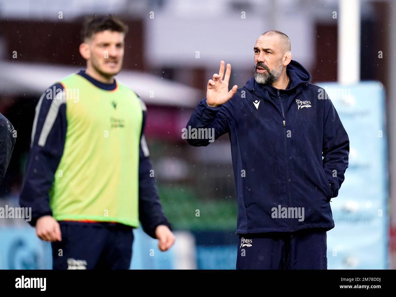 Sale Sharks director of rugby Alex Sanderson during the Gallagher ...