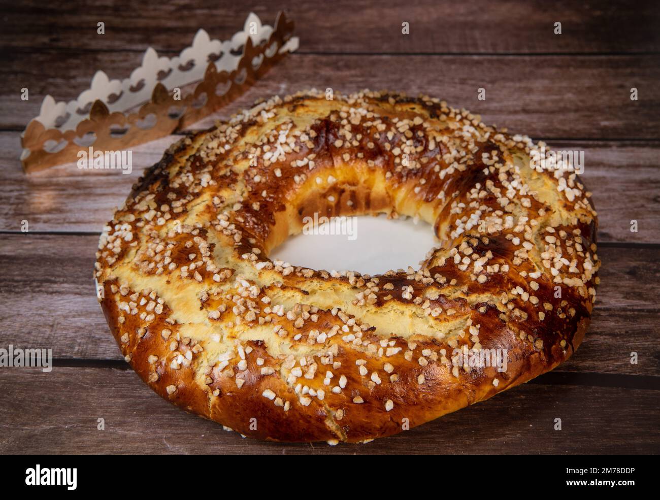 Epiphany cake or galette des rois in French Stock Photo - Alamy