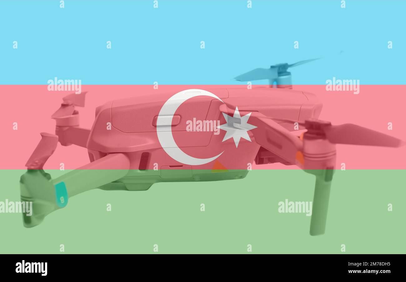 Azerbaijan flag and quadcopter drone Stock Photo - Alamy