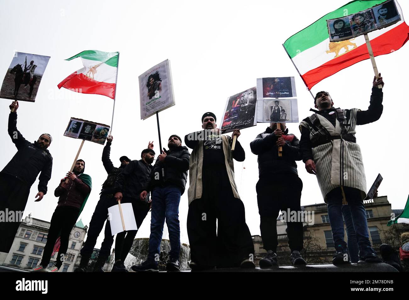 Demonstrators at Trafalgar Square in London, to protest against the ...
