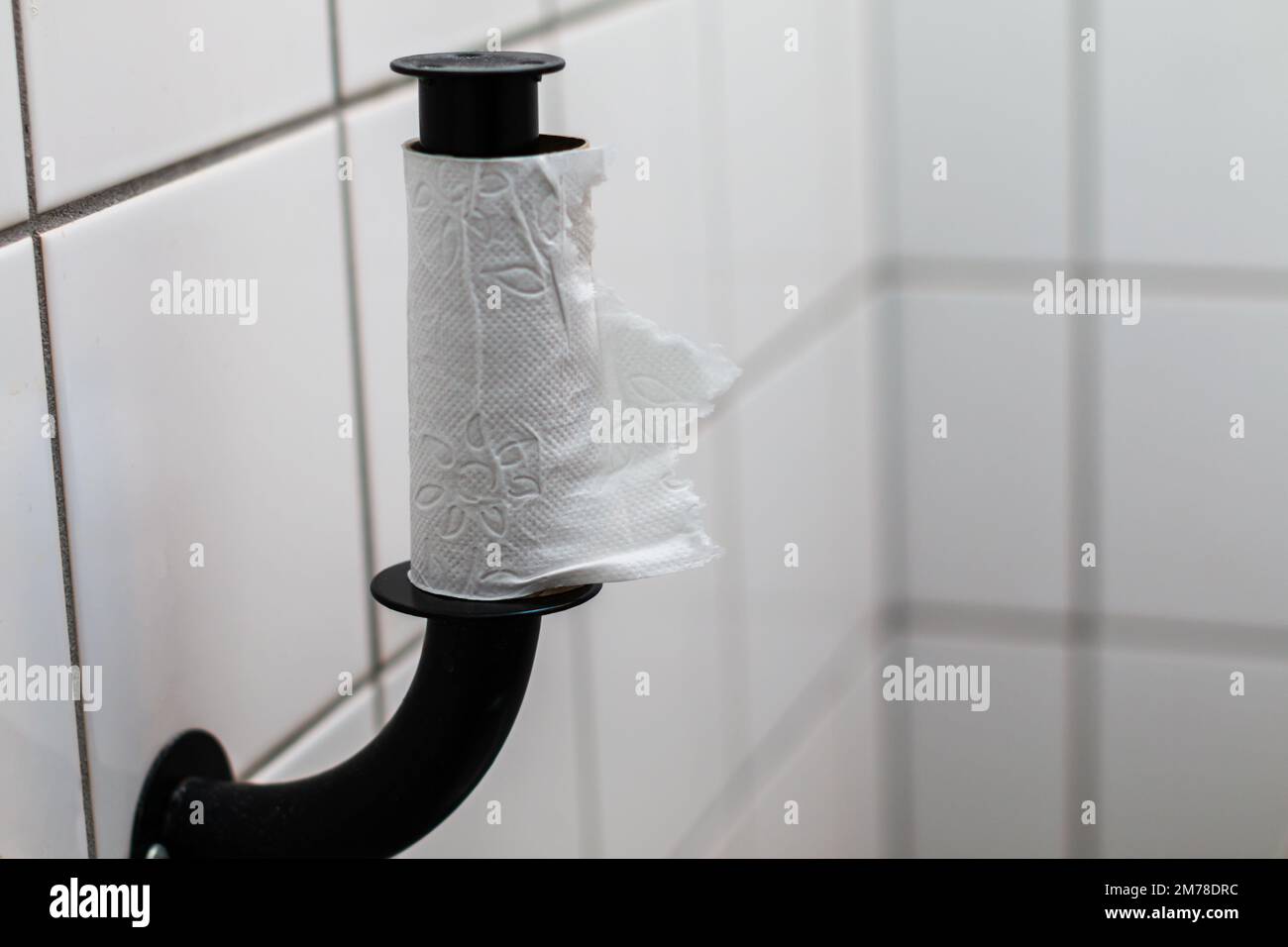 Last pad of tissue paper on background - Toilet Paper Holder Stock ...