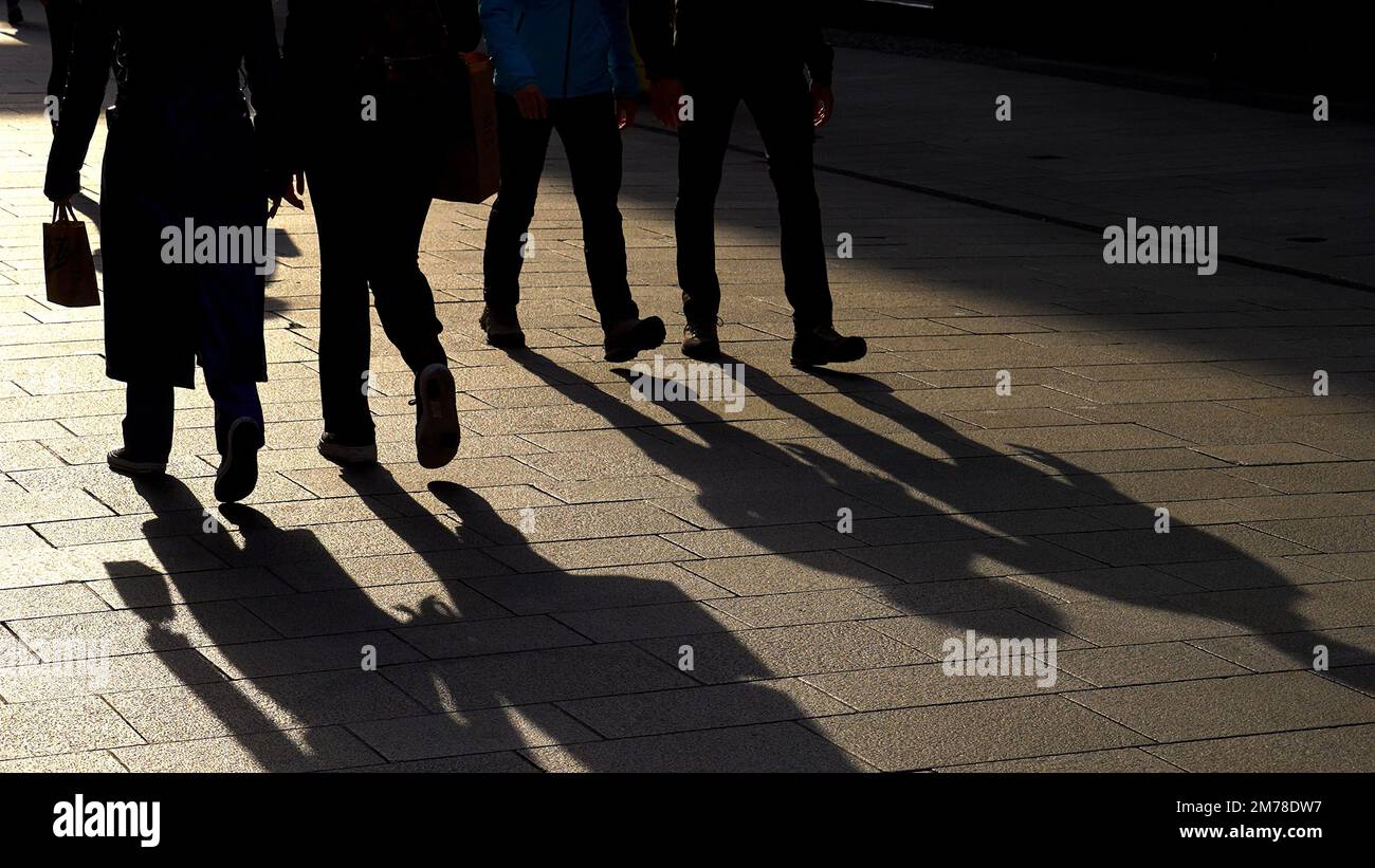 Afro american woman walk shadows hi-res stock photography and images ...