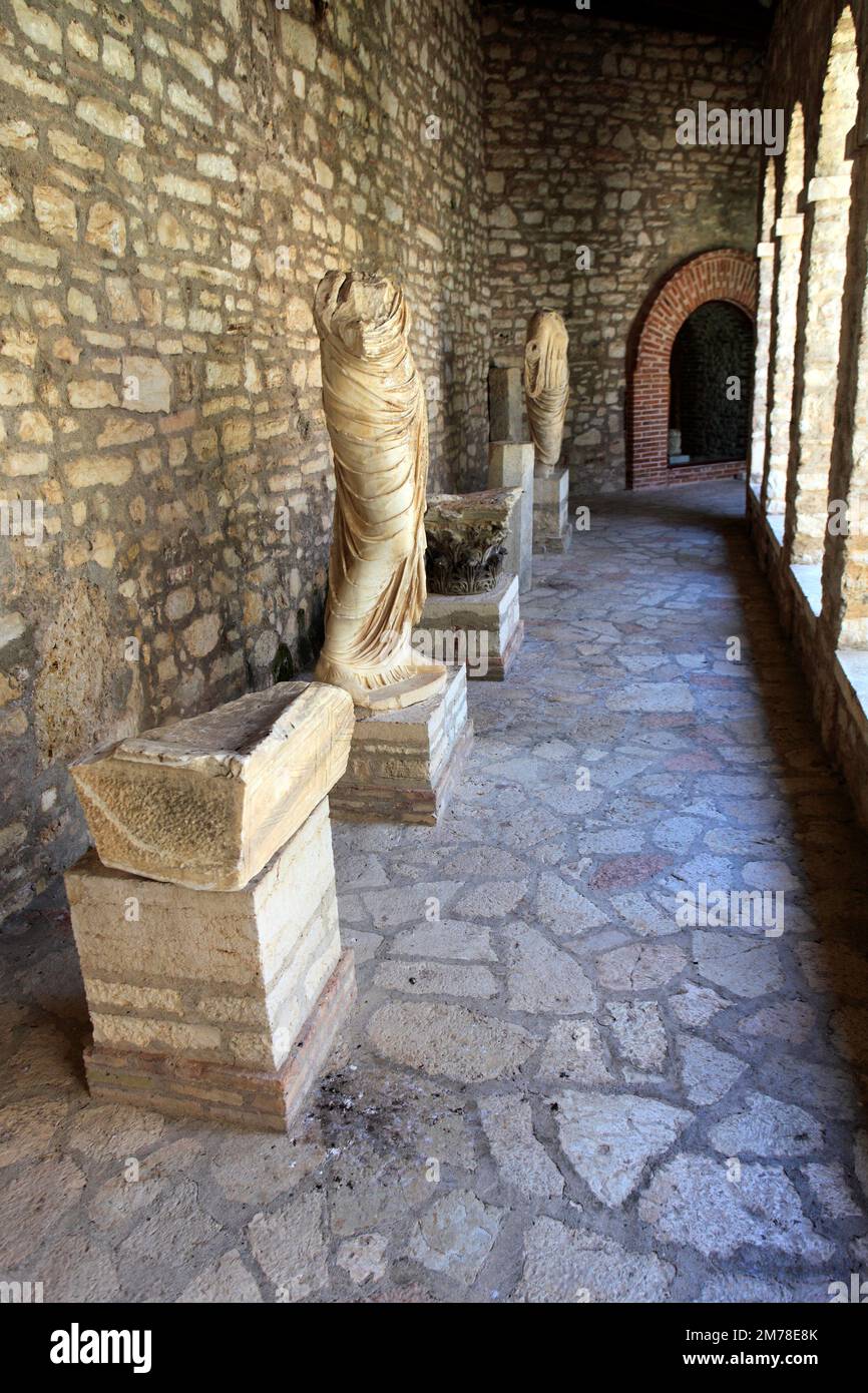 Statues and displays in the museum of ancient Butrint, UNESCO World ...