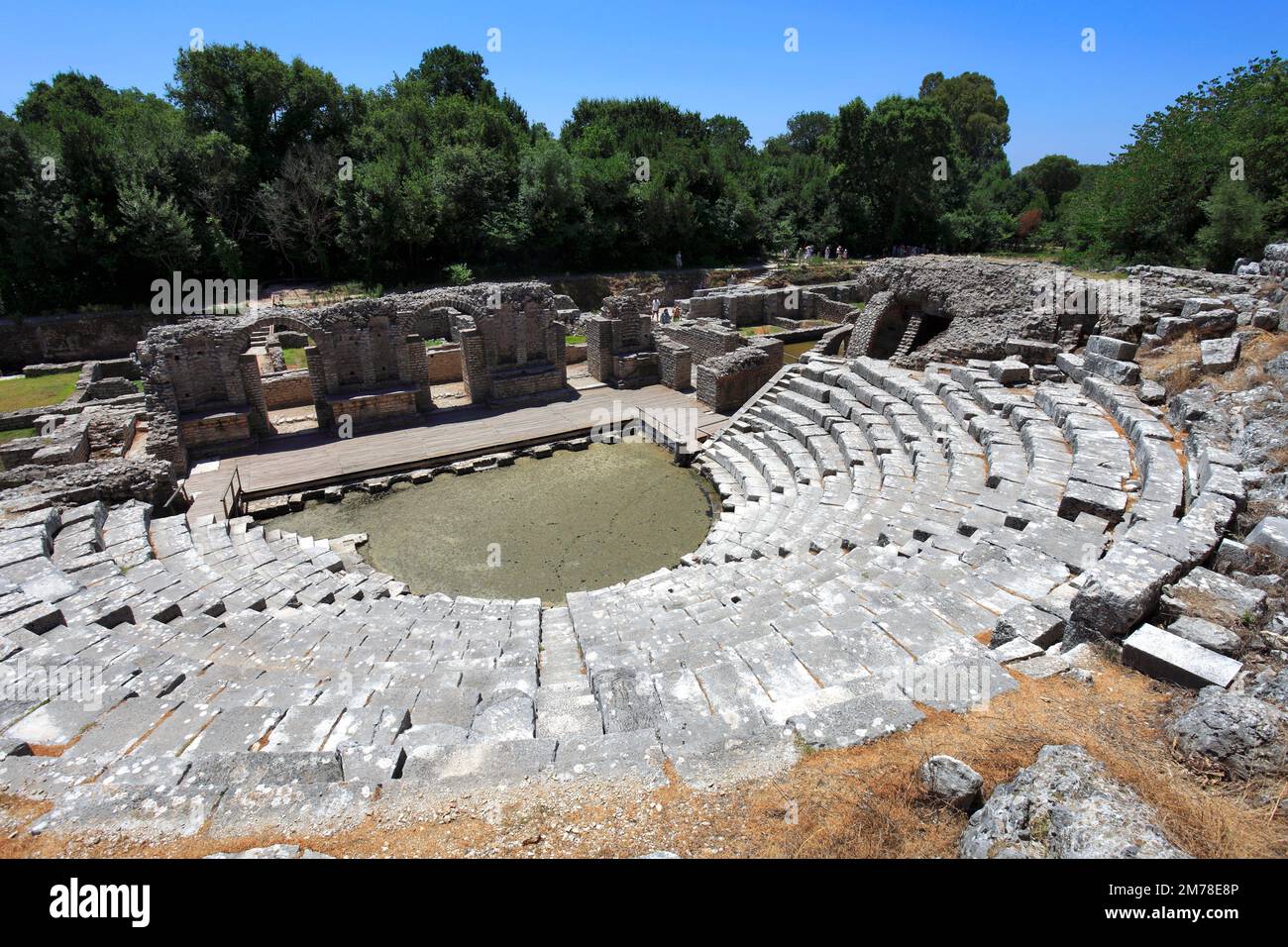 Ruins of the Great Theatre, ancient Butrint, UNESCO World Heritage Site ...