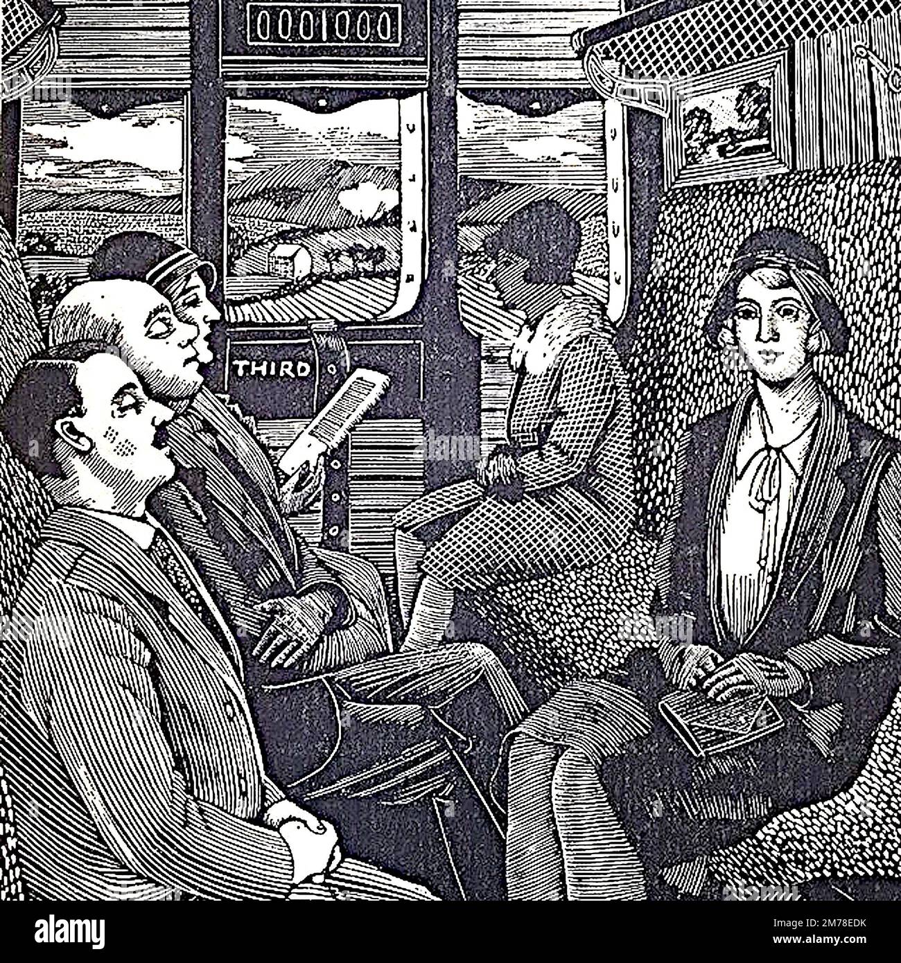 Tirzah Garwood’s woodcut The Train Journey - 1929-30 Stock Photo - Alamy