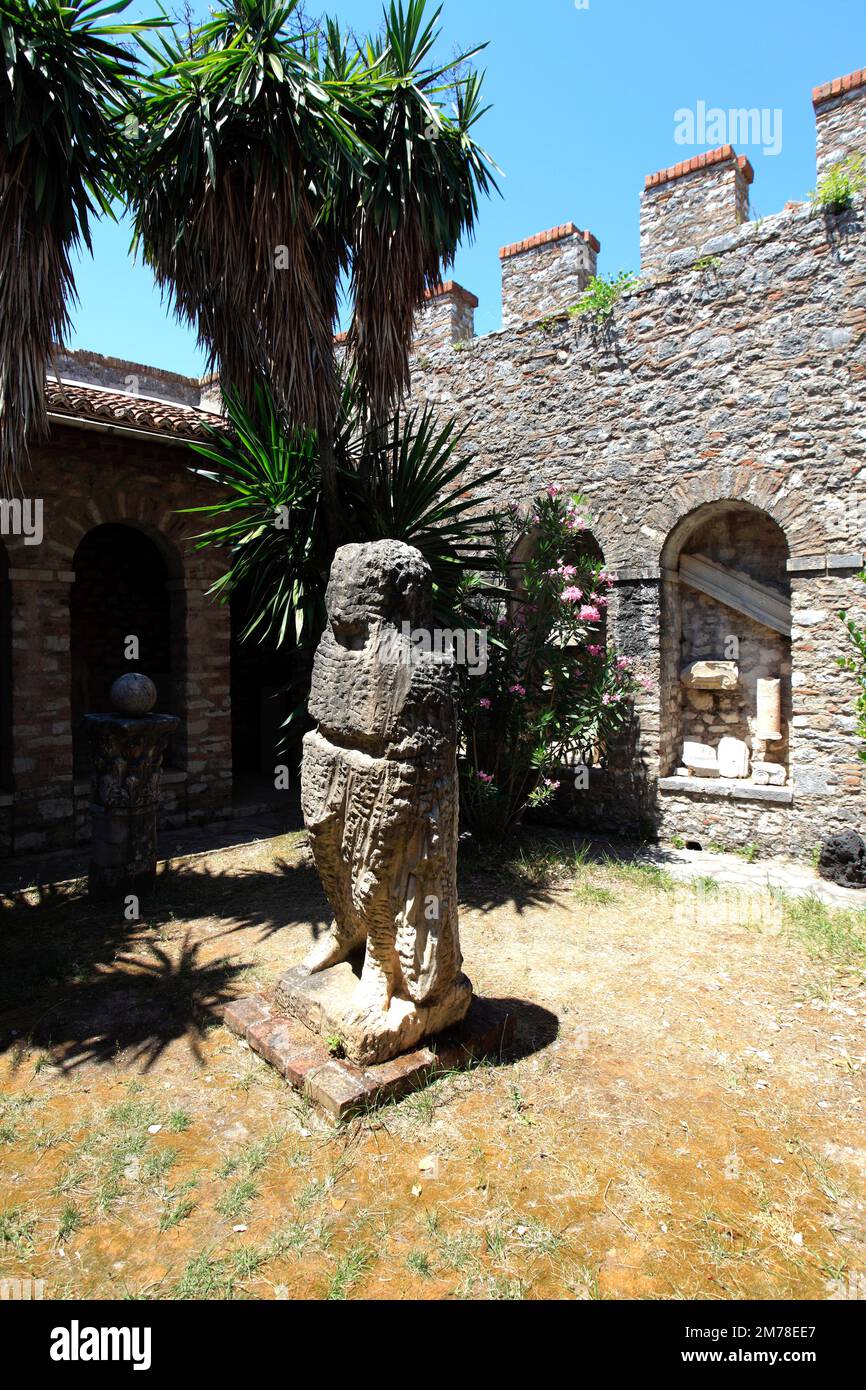 Statues and displays in the museum of ancient Butrint, UNESCO World ...