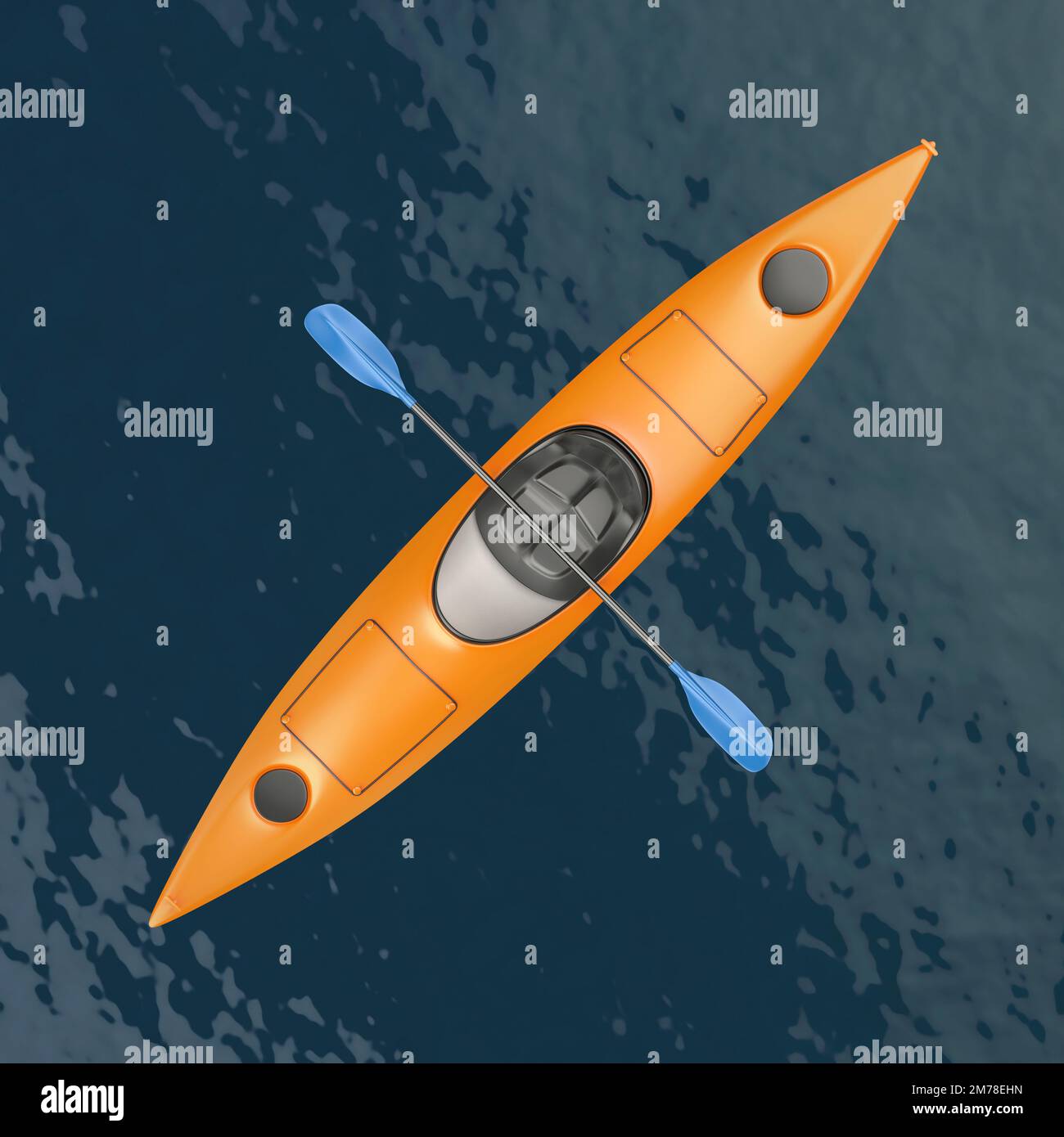 Empty plastic kayak on wavy water, top view Stock Photo - Alamy