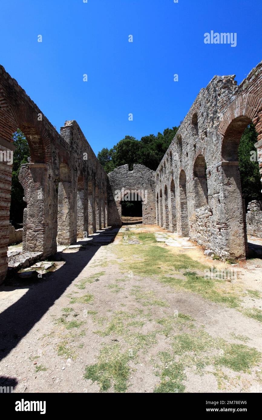 Ruins of the Great Basillica, ancient Butrint, UNESCO World Heritage ...