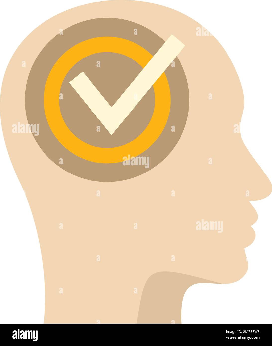 Complete mind work icon flat vector. Trust quality. Standard control ...