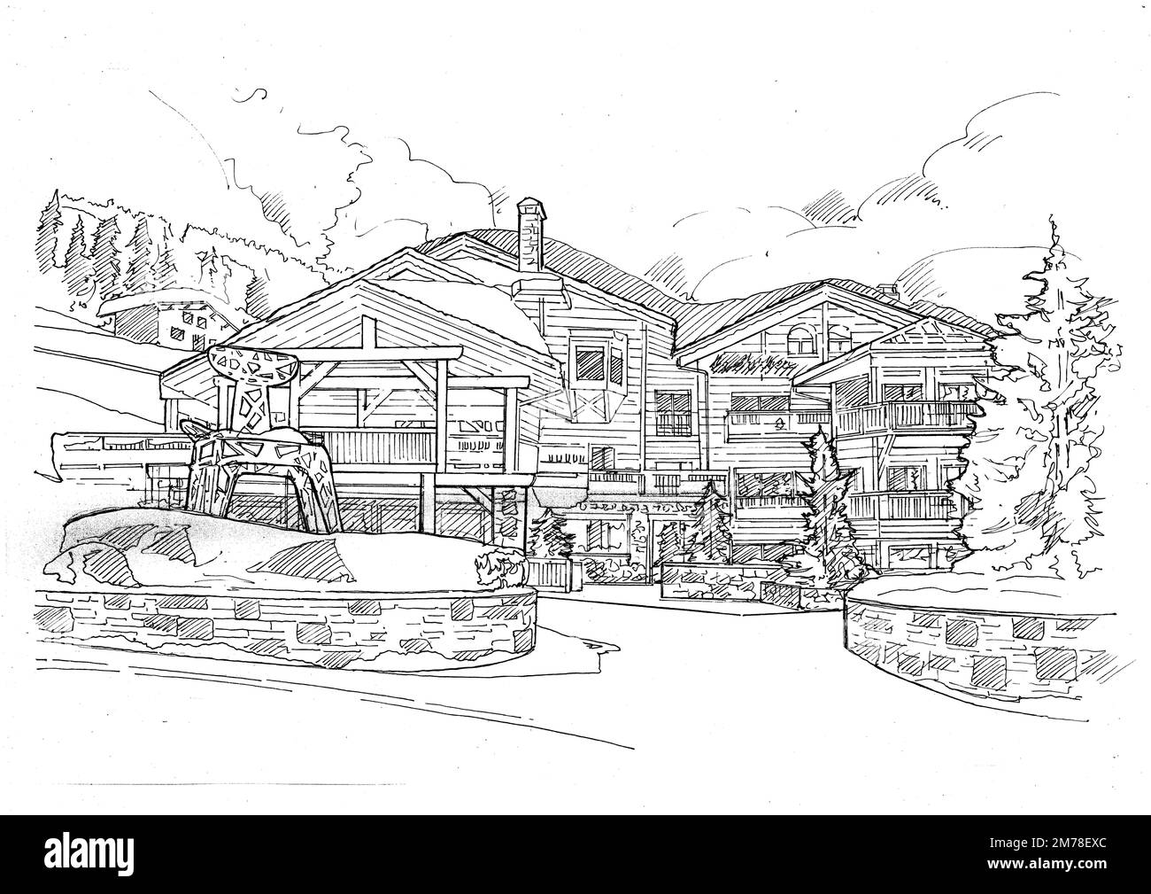 Fountain hotel architecture Cut Out Stock Images & Pictures - Alamy