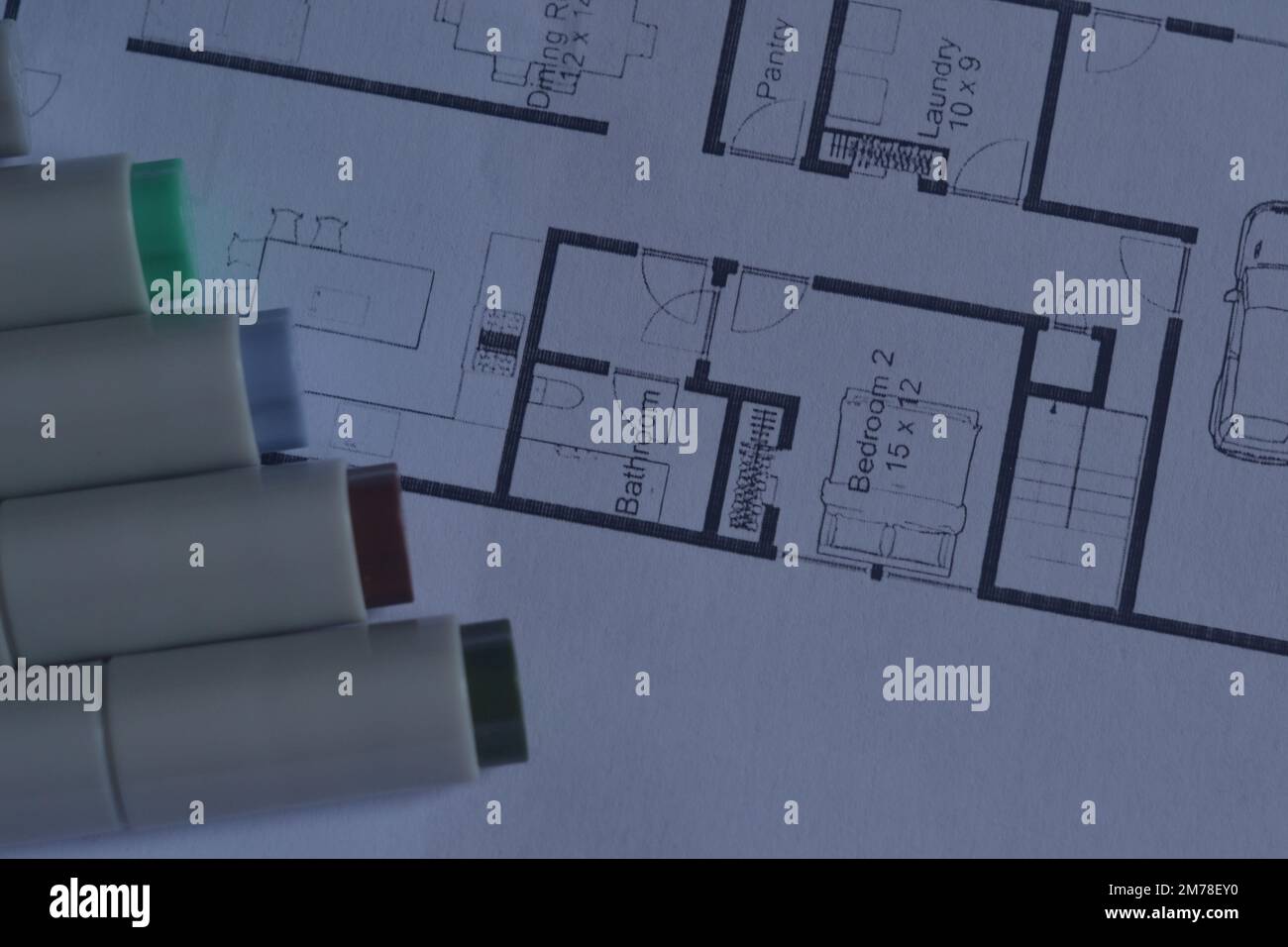 Home designer. Furniture elements. Floor plan in top view. Detailed ...