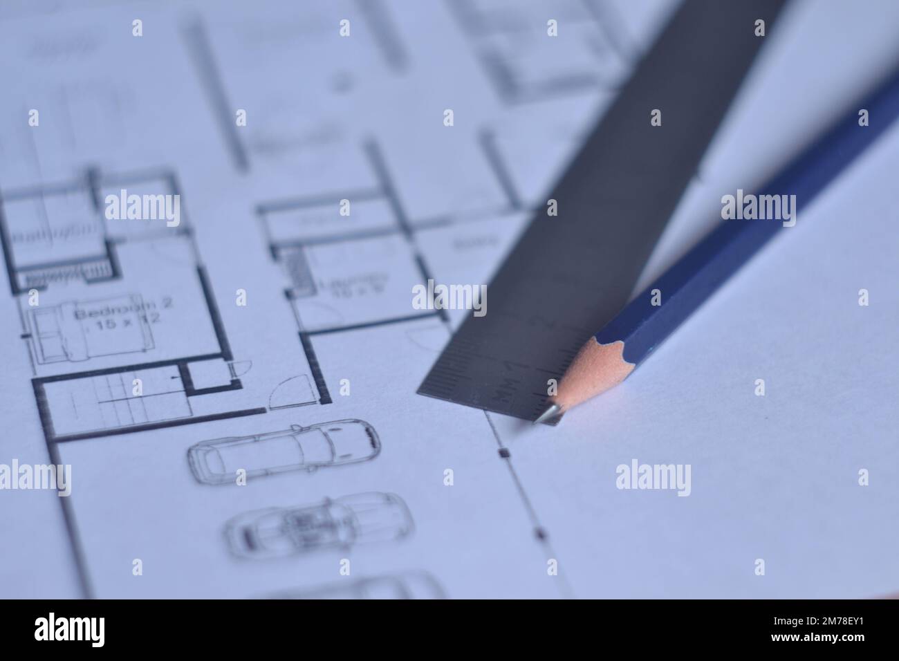 Home designer. Furniture elements. Floor plan in top view. Detailed ...