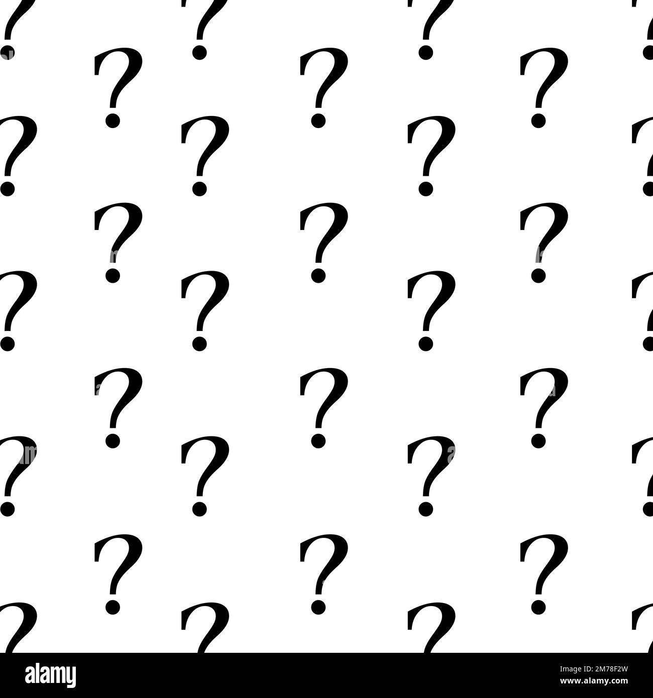 Question Mark Seamless Pattern Isolated On White
