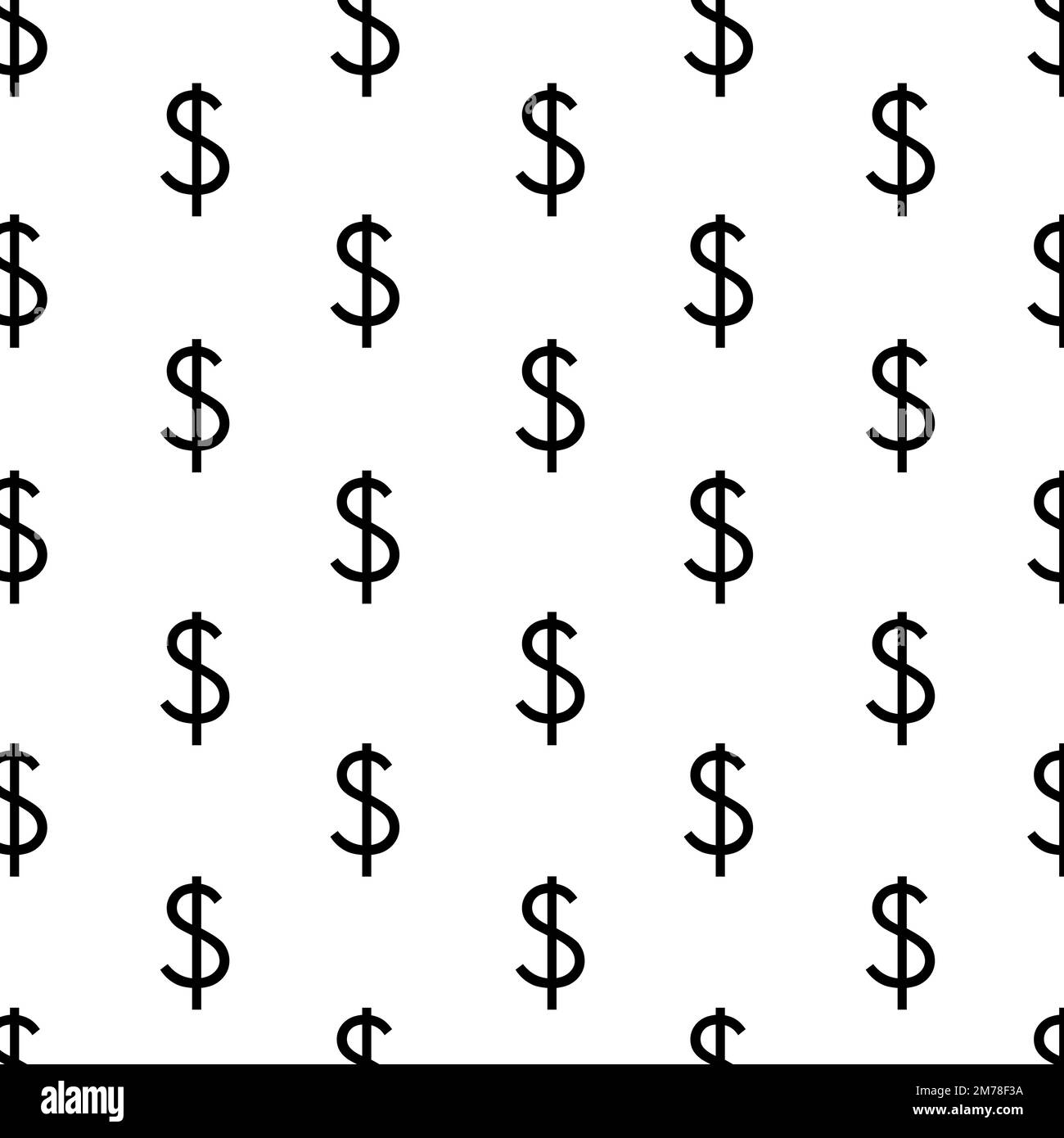 dollar sign symbol seamless pattern, isolated on white background ...