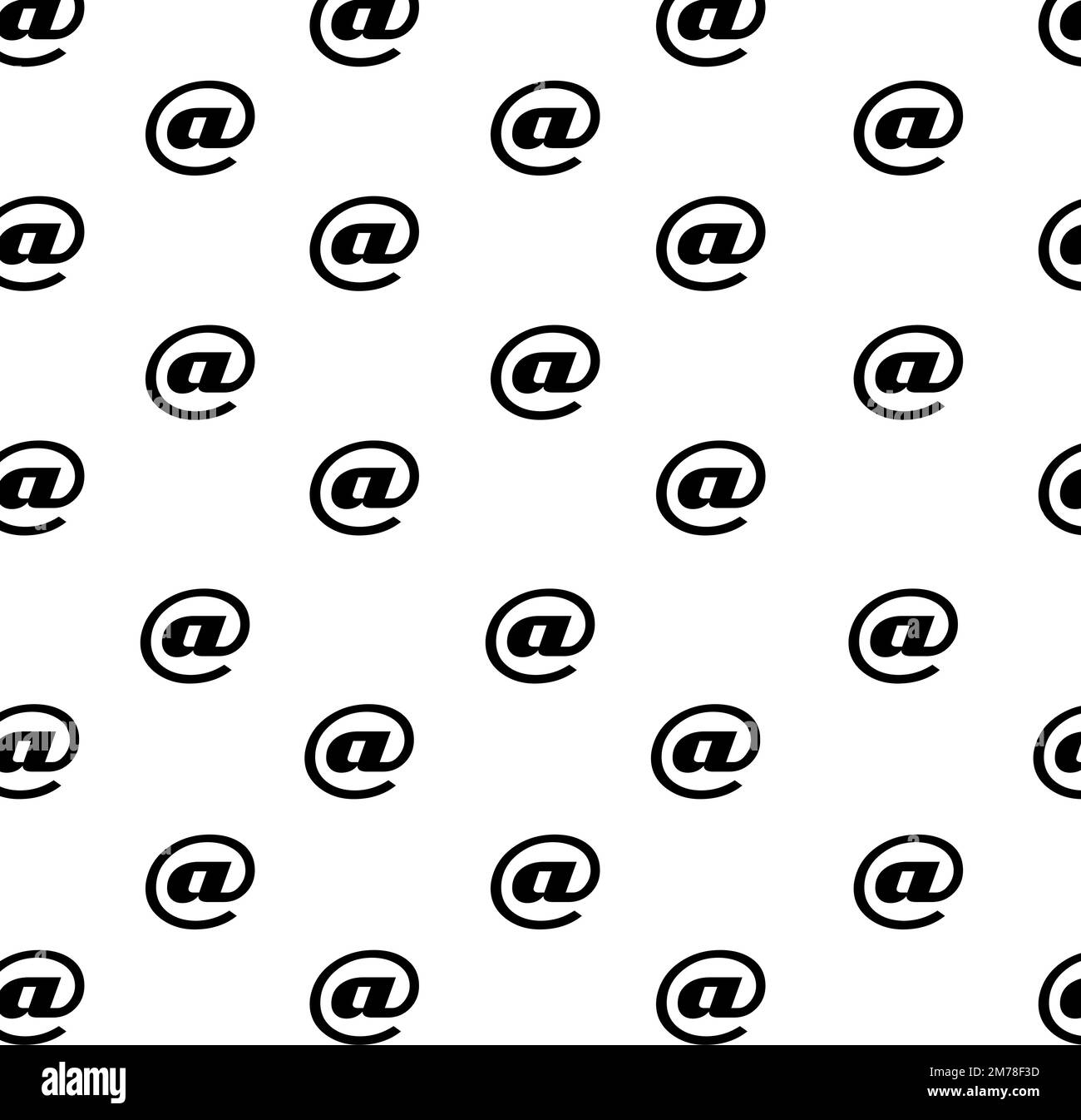 at the rate sign @ seamless pattern, isolated on white background ...