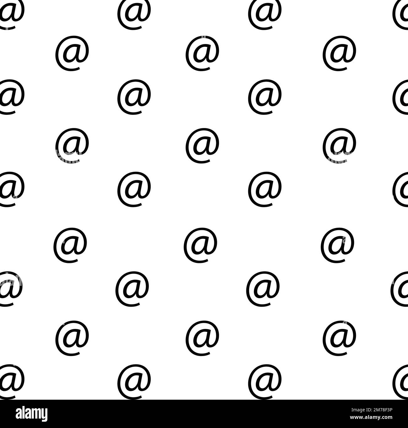 at the rate sign @ seamless pattern, isolated on white background ...