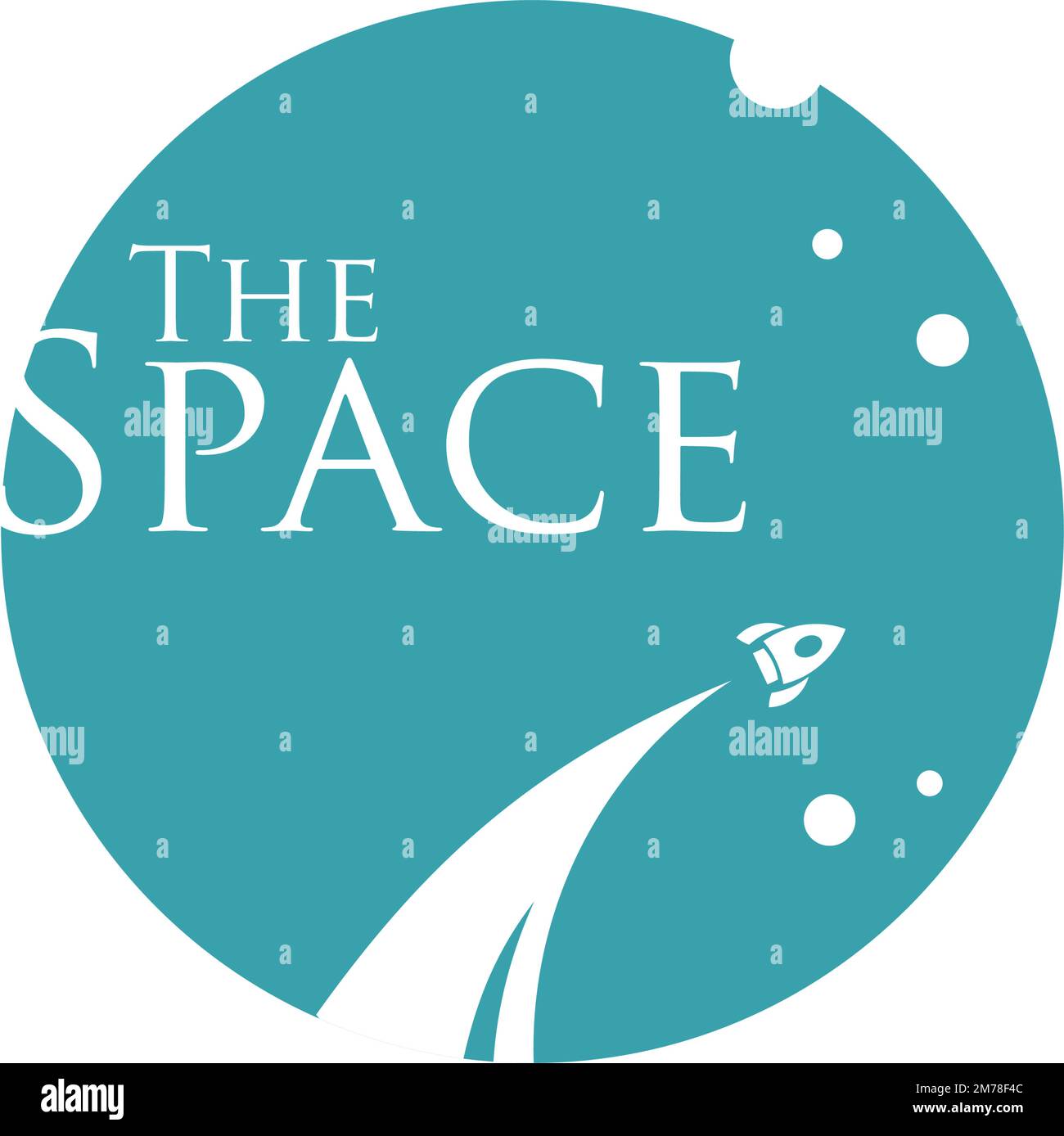 A vector illustration of a space vintage icon logo with spaceship Stock ...