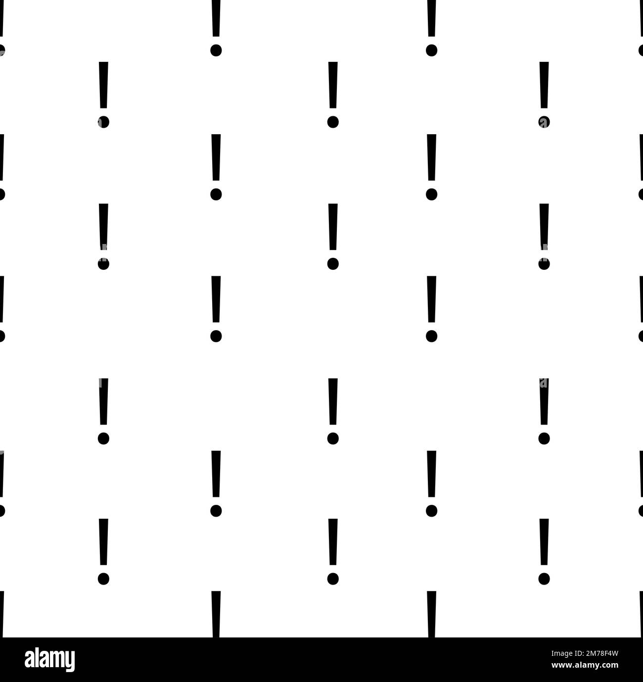 exclamation mark seamless pattern, isolated on white background. Vector ...
