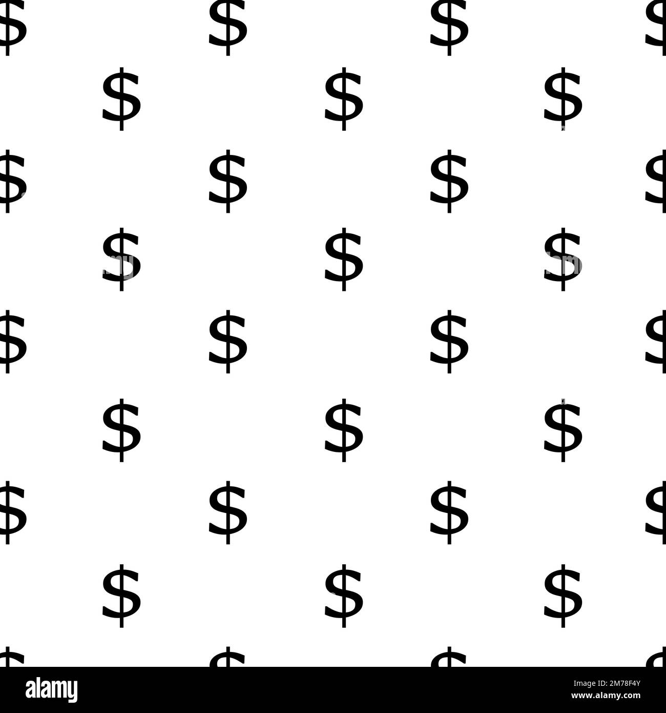 dollar sign symbol seamless pattern, isolated on white background ...
