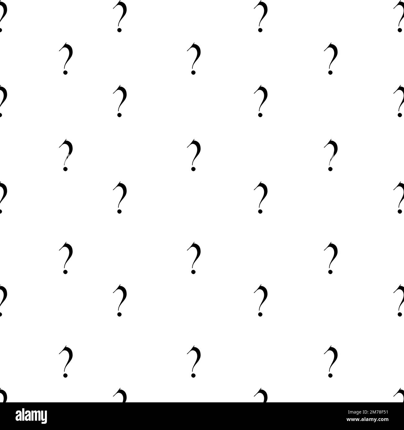 Question Mark seamless pattern, isolated on white background. Vector ...