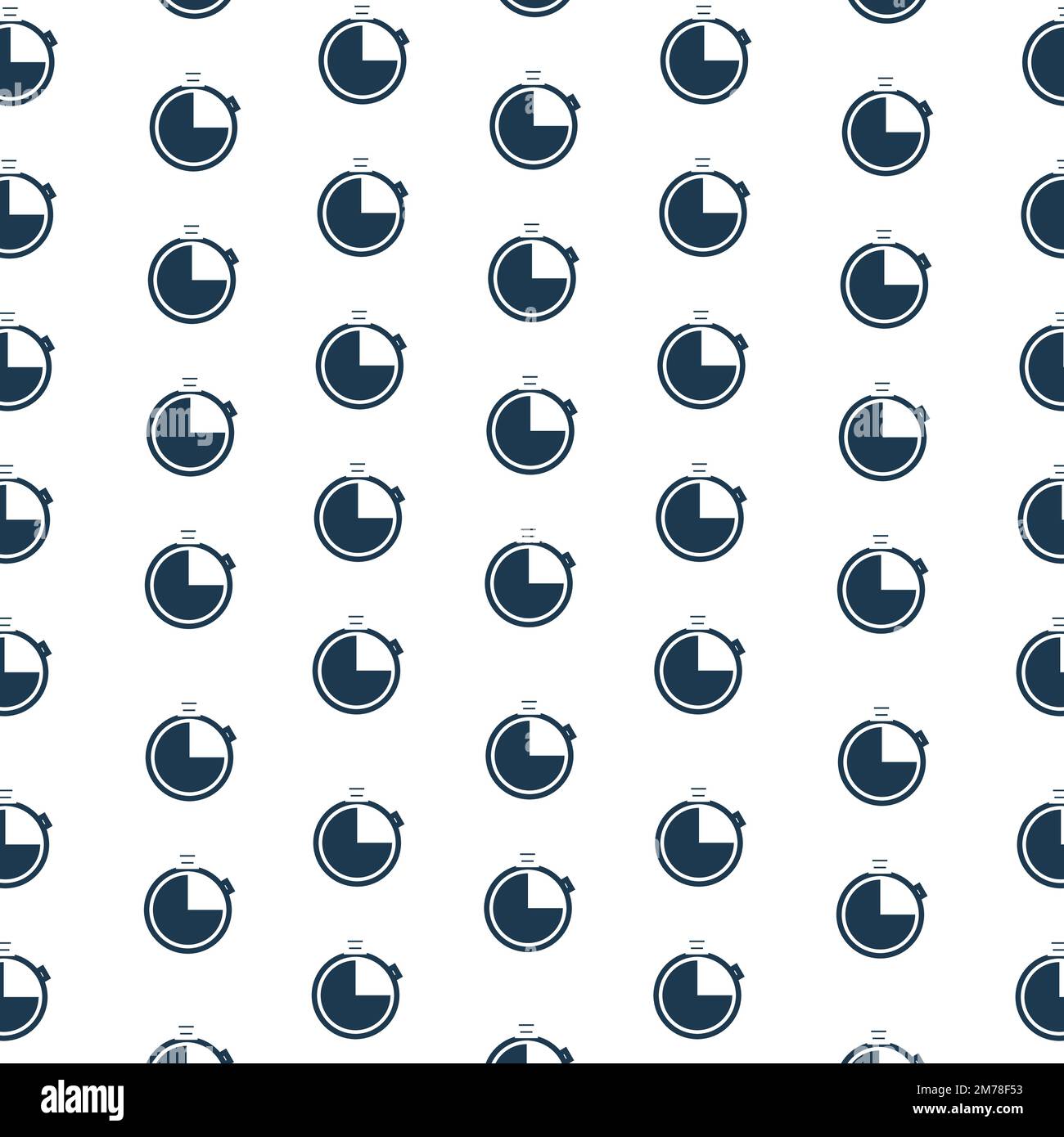 stopwatch icon seamless pattern, isolated on white background. Vector ...