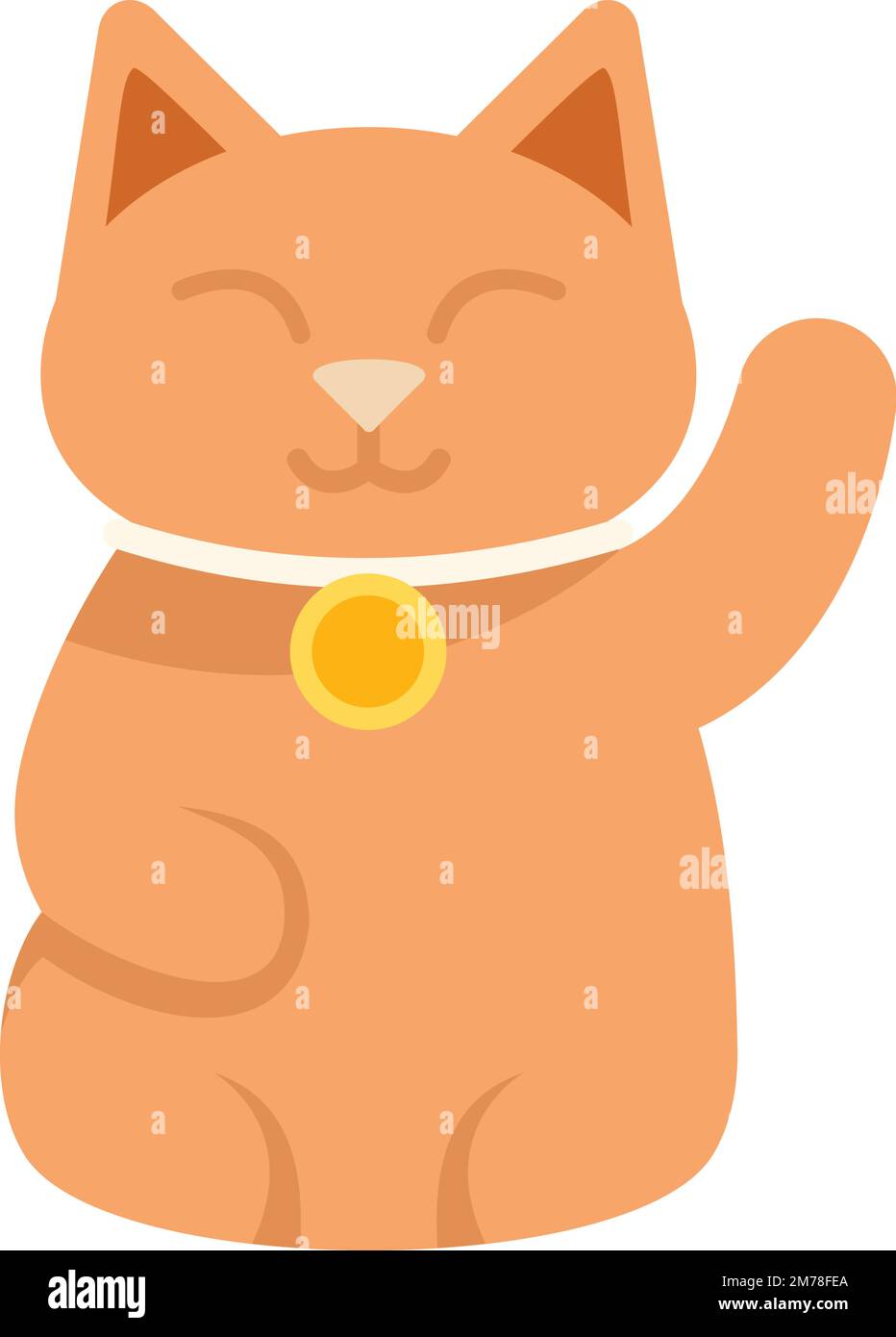 Japan lucky cat icon flat vector. Neko maneki. Fortune luck isolated ...