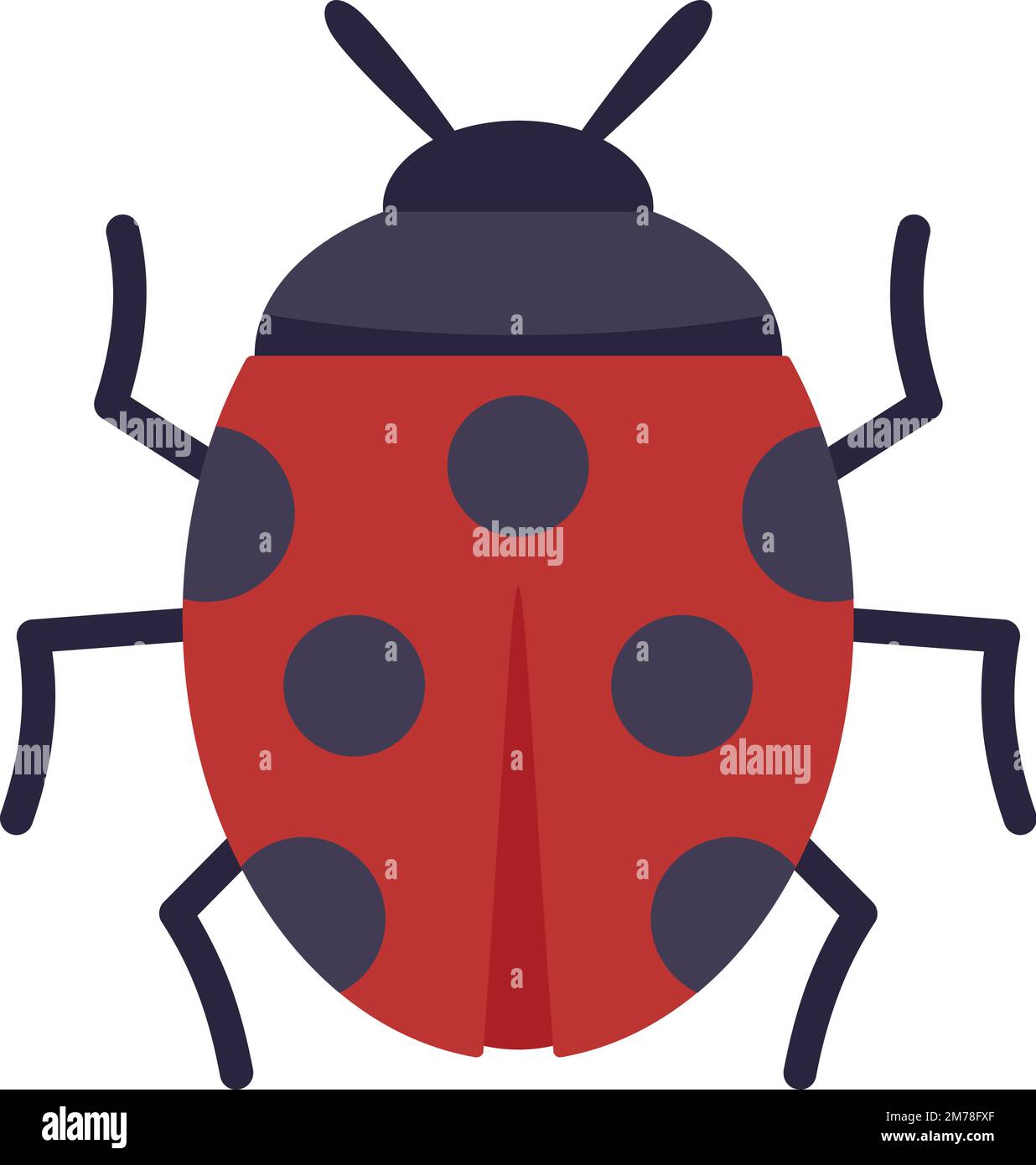 Luck ladybug icon flat vector. Japan fuji. Cute charm isolated Stock ...