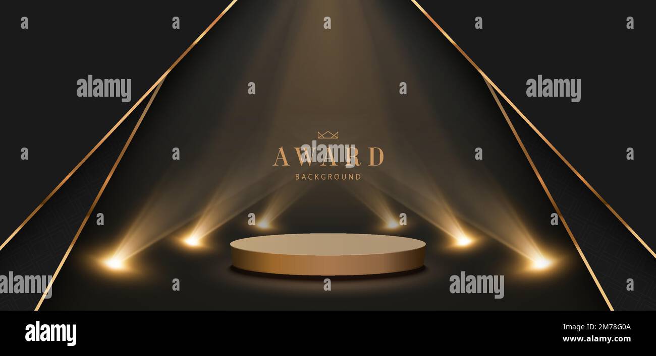 Award Nomination Background. Luxury Banner With Spotlights and Stage ...