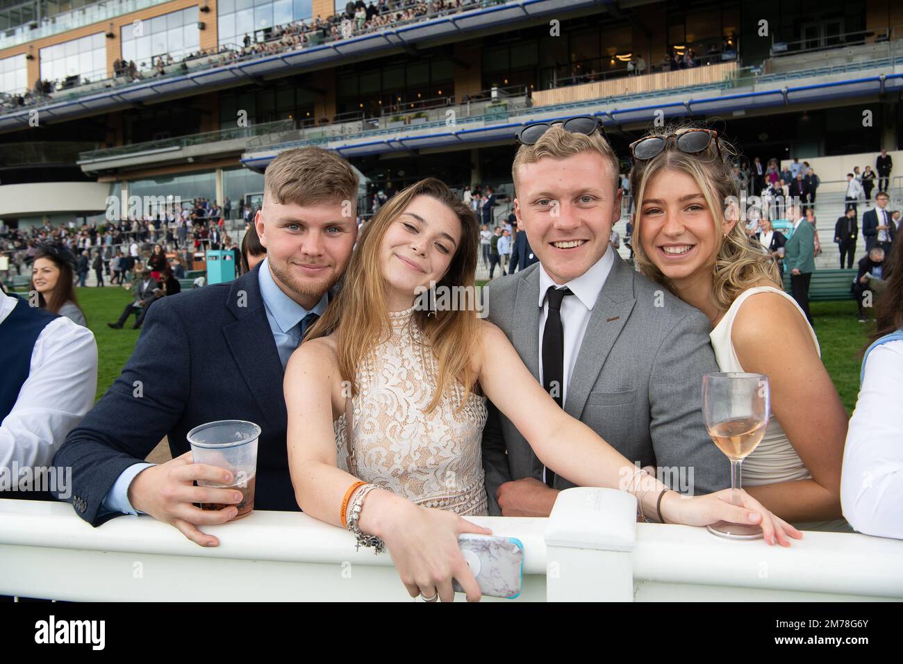 Ascot, Berkshire, UK. 7th May, 2022. Racegoers enjoying their day at ...
