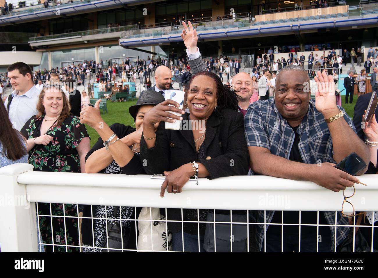 Ascot, Berkshire, UK. 7th May, 2022. Racegoers enjoying their day at ...