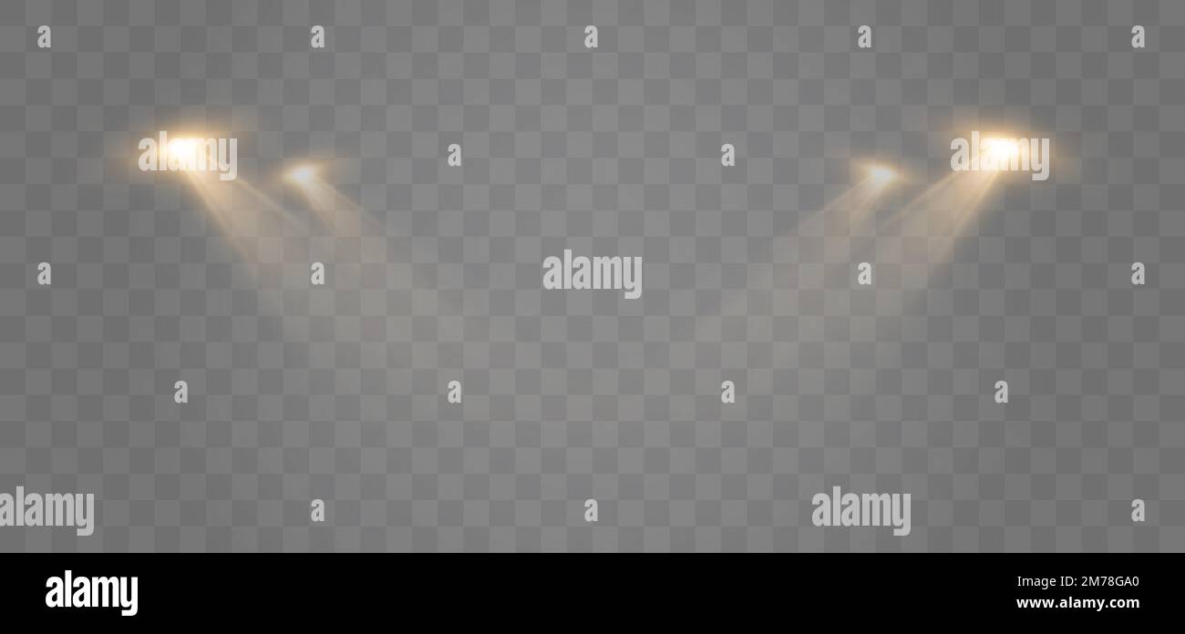 Spotlights Background. Isolated Vector Light Effect With Lights And ...