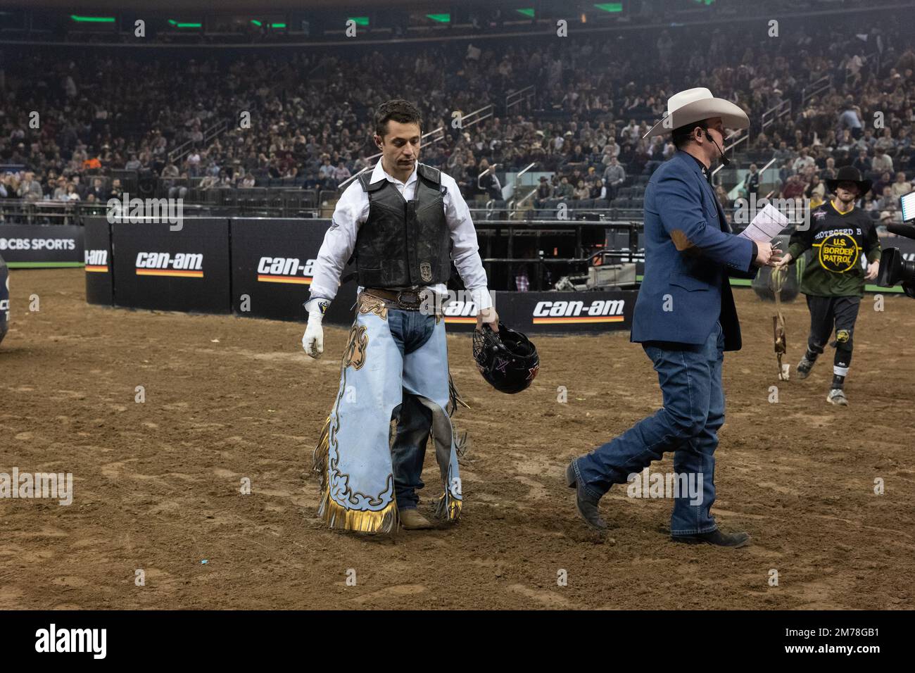 New York, New York, USA. 7th Jan, 2023. Professional bull rider JOAO ...