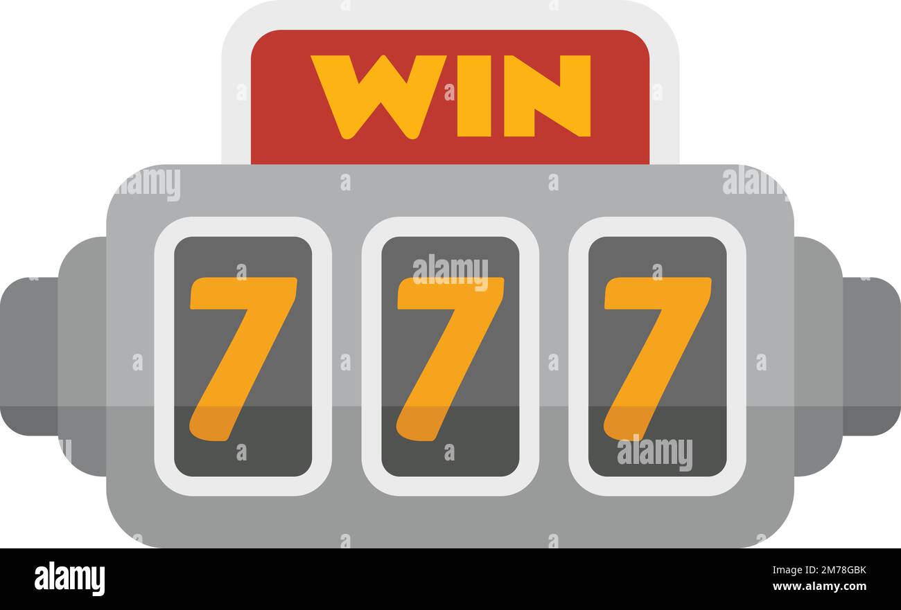 Win slot icon flat vector. Casino machine. Gamble spin isolated Stock ...
