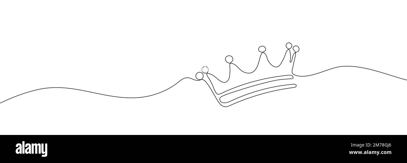 The crown is drawn in one line on a white background Stock Vector Image ...