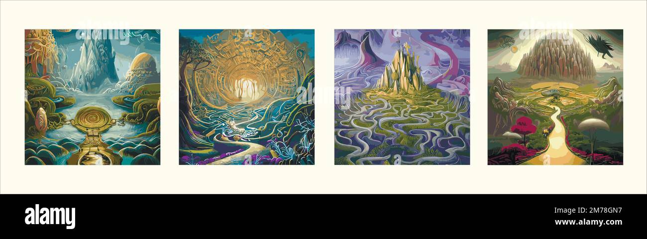 Dreamy abstract scene Stock Vector Images - Alamy