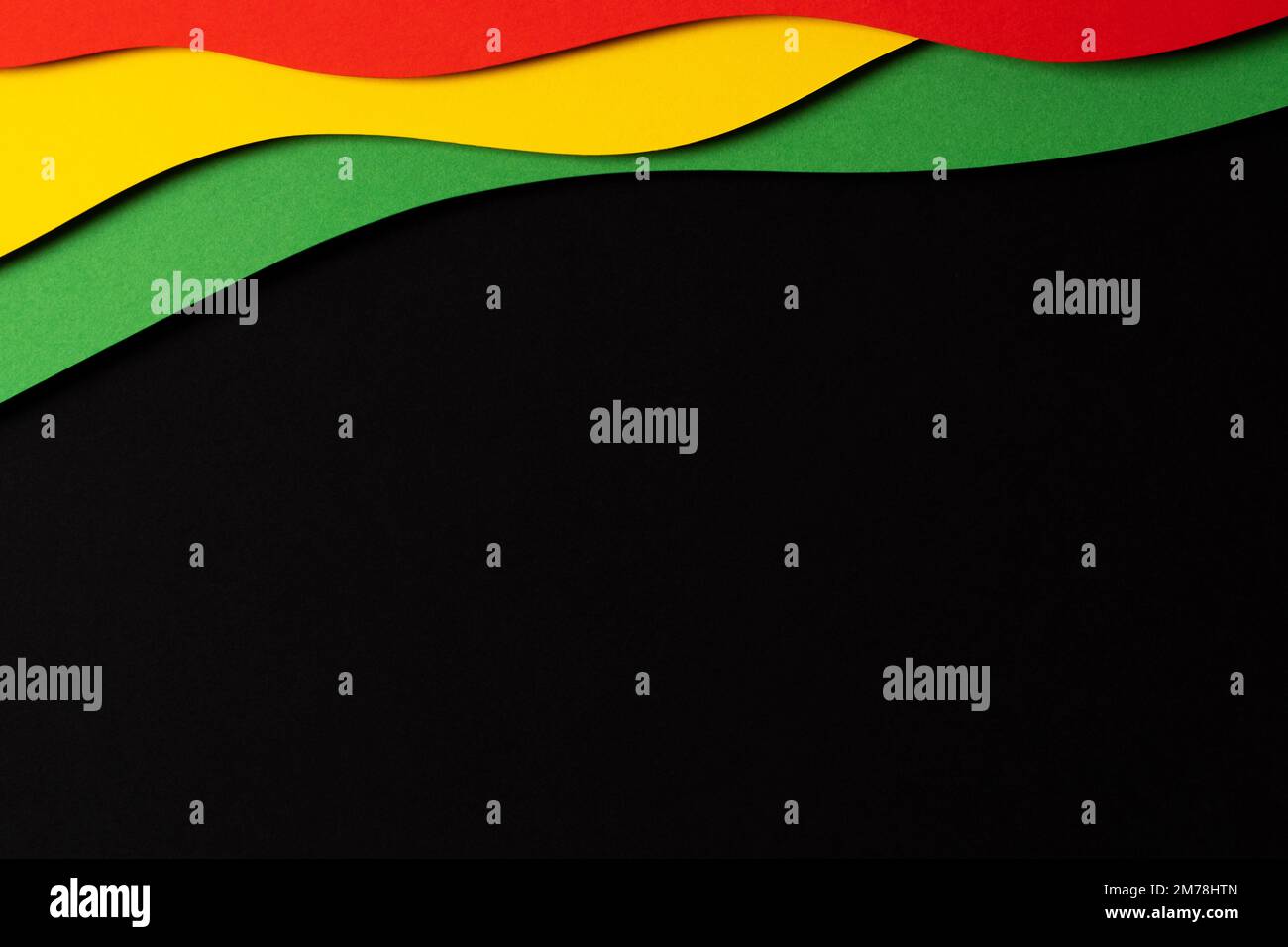 Abstract geometric black, red, yellow, green color background. Black ...