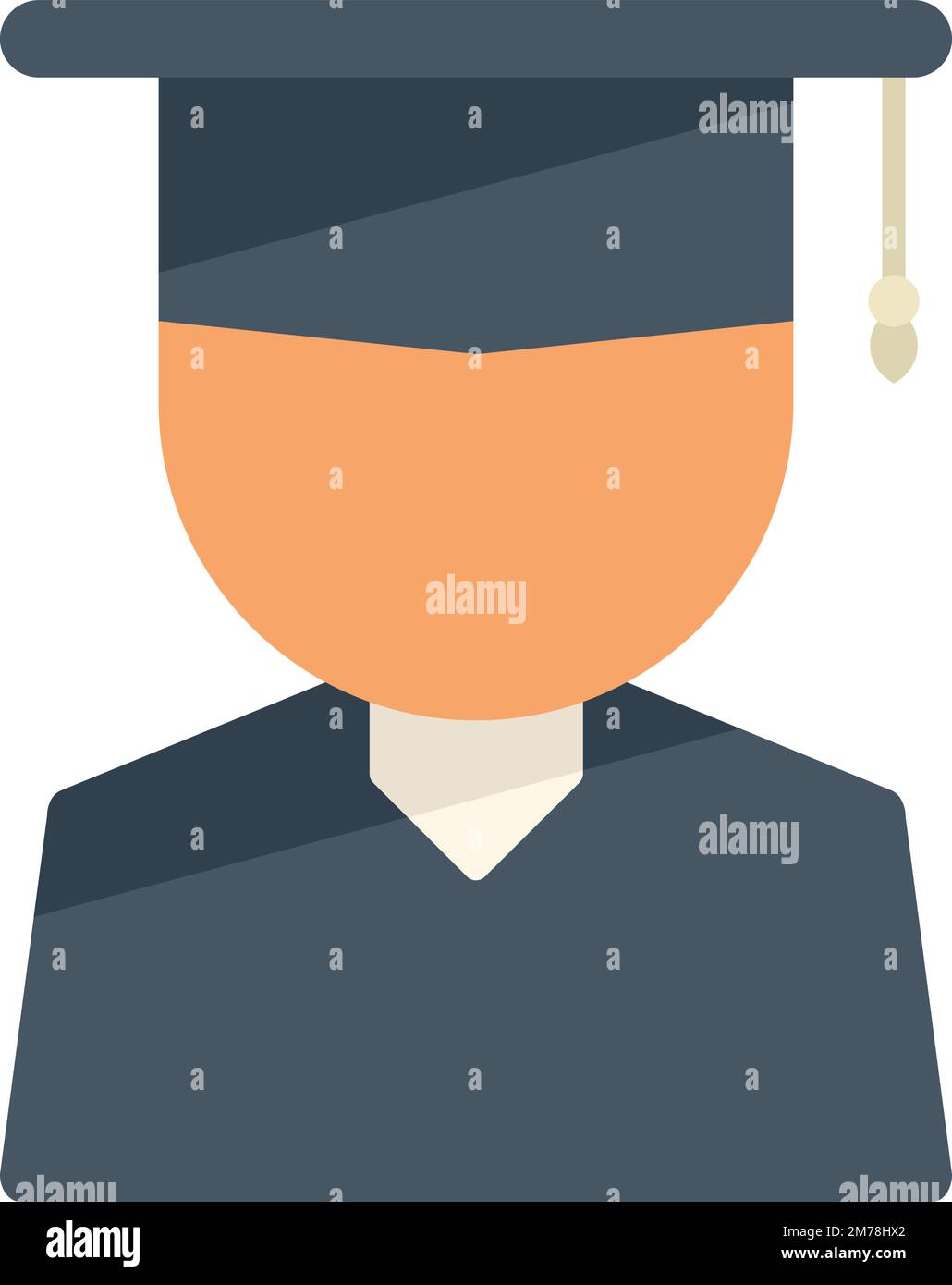 Student graduation icon flat vector. Online study. Success master ...