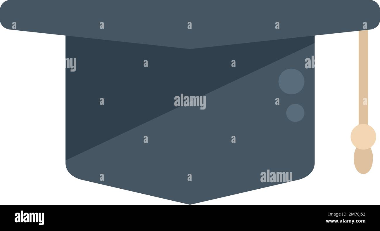 Graduation hat icon flat vector. Diploma graduation. Success master ...