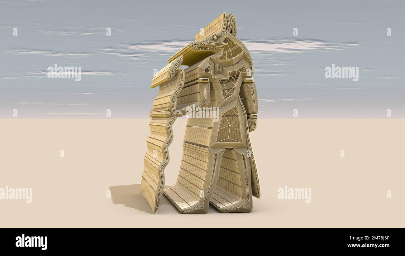 3D Illustration of an architectural structure based on the Ancient ...