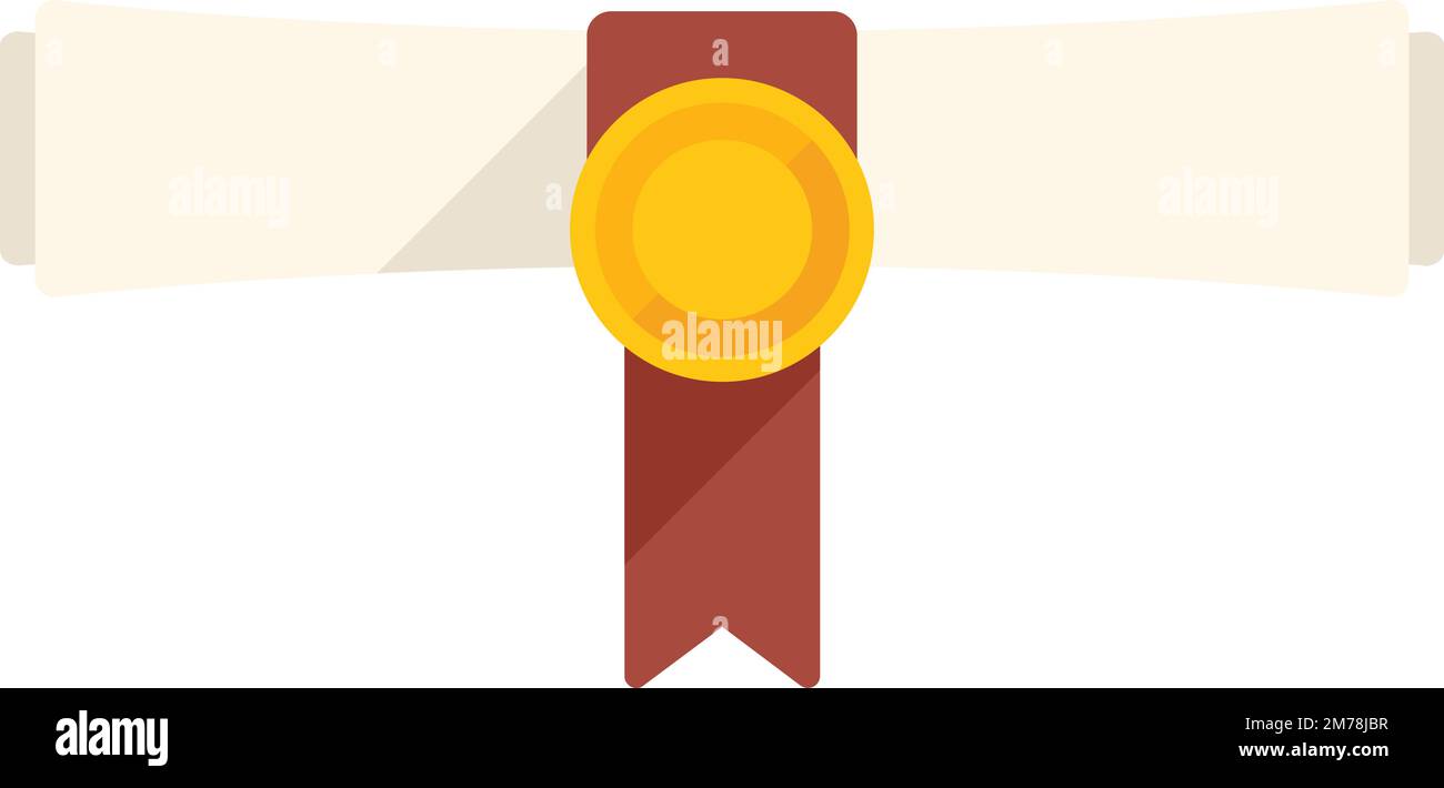 Master diploma roll icon flat vector. Degree education. Study online ...