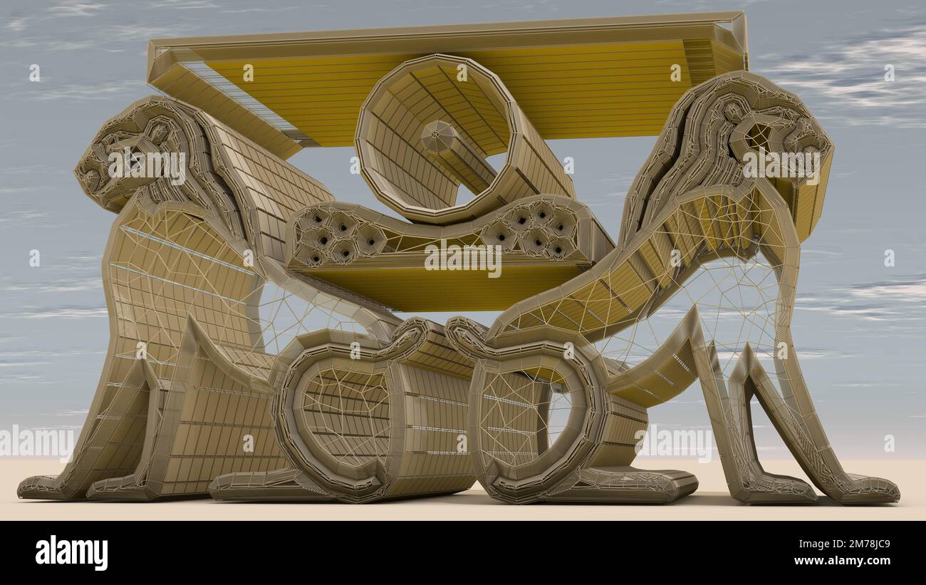 3D Illustration of an architectural structure based on the Ancient ...