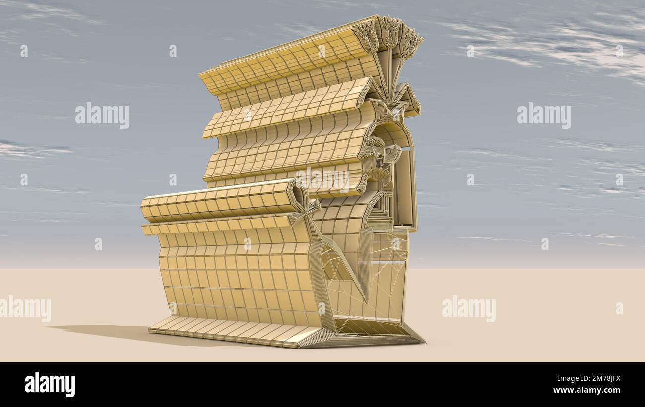 3D Illustration of an architectural structure based on the Ancient ...