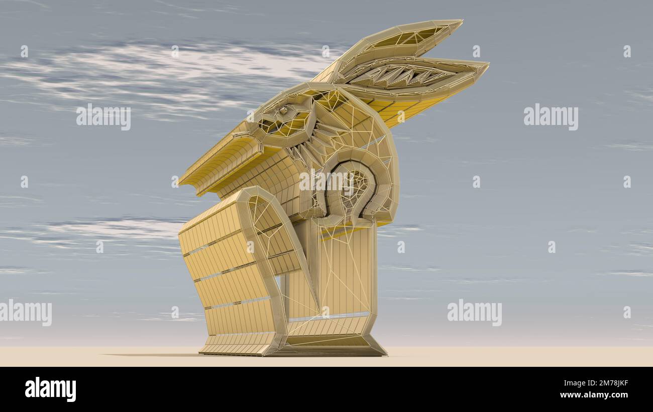 3D Illustration of an architectural structure based on the Ancient ...