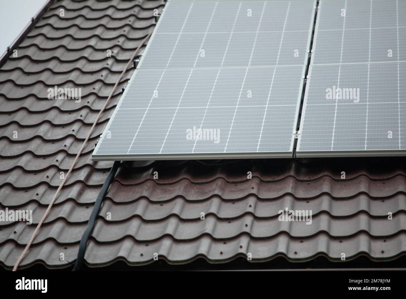 Installation of photovoltaic panels. Construction of the photovoltaic ...