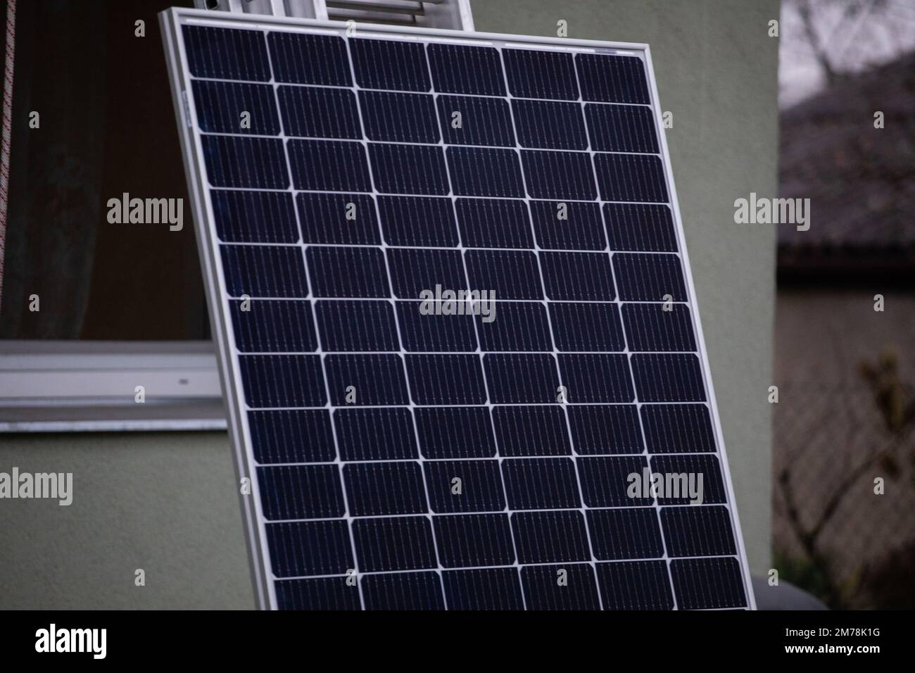 Installation of photovoltaic panels. Construction of the photovoltaic ...