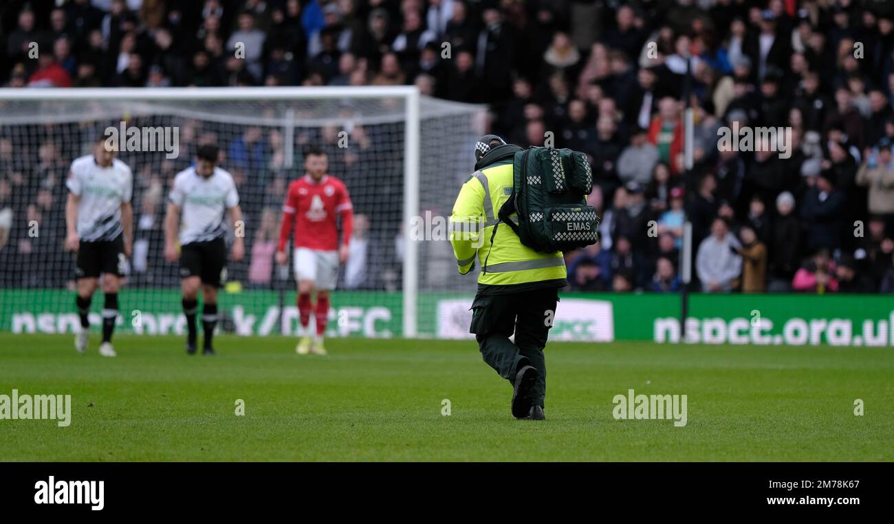 Pride Park, Derby, Derbyshire, UK. 8th Jan, 2023. FA Cup Football, Derby County versus Barnsley ...