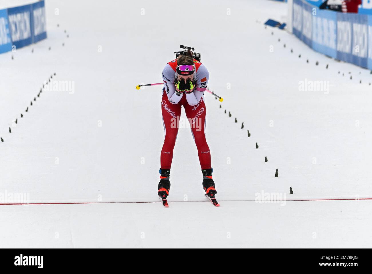 Pokljuka, Slovenia. 08th Jan, 2023. Amy Baserga of Switzerland ...